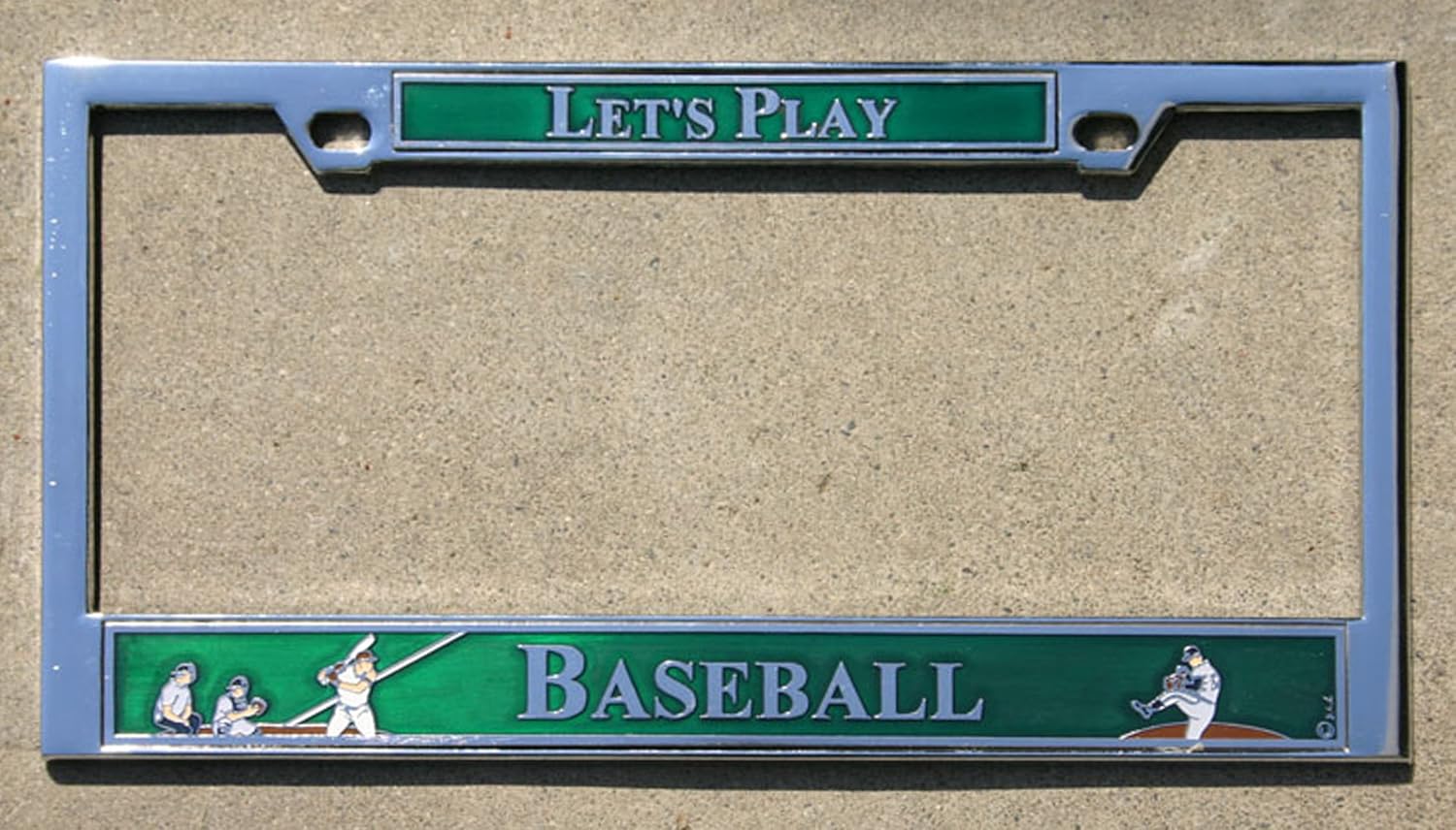 Amazon.com: Lets Play Baseball License Plate Frame Chrome : Automotive