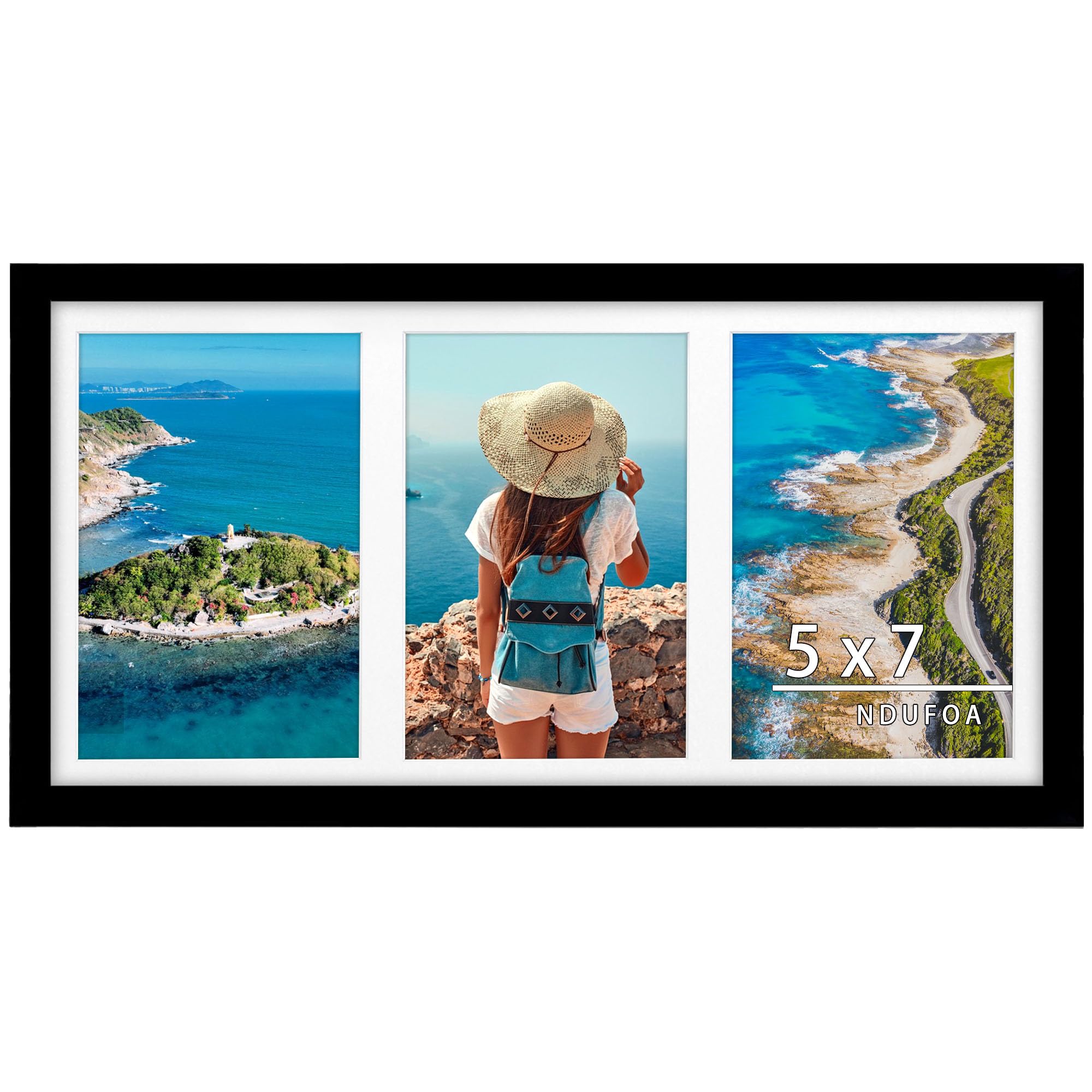 Amazon.com - NDUFOA 8x16 Collage Picture Frames Black Display Three 5x7 ...