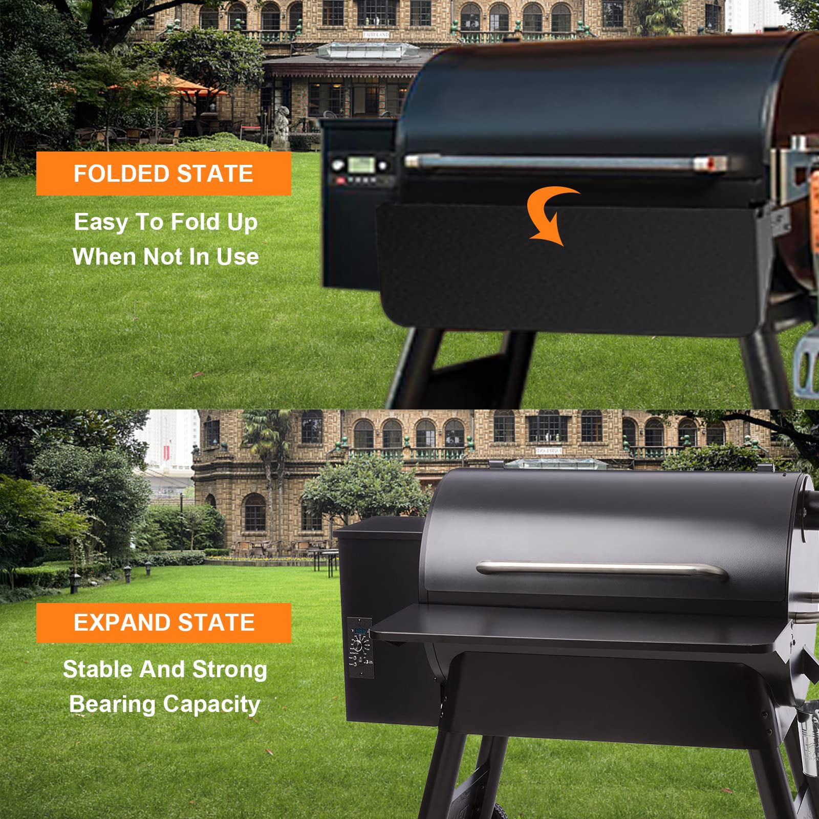 Snapklik.com : Utheer Grill Accessories BAC442 Folding Front Shelf For ...