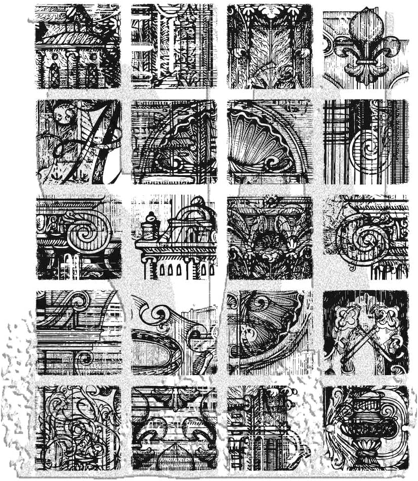 Amazon.com: Tim Holtz Cling Rubber Stamps Creative Blocks CMS464 ...