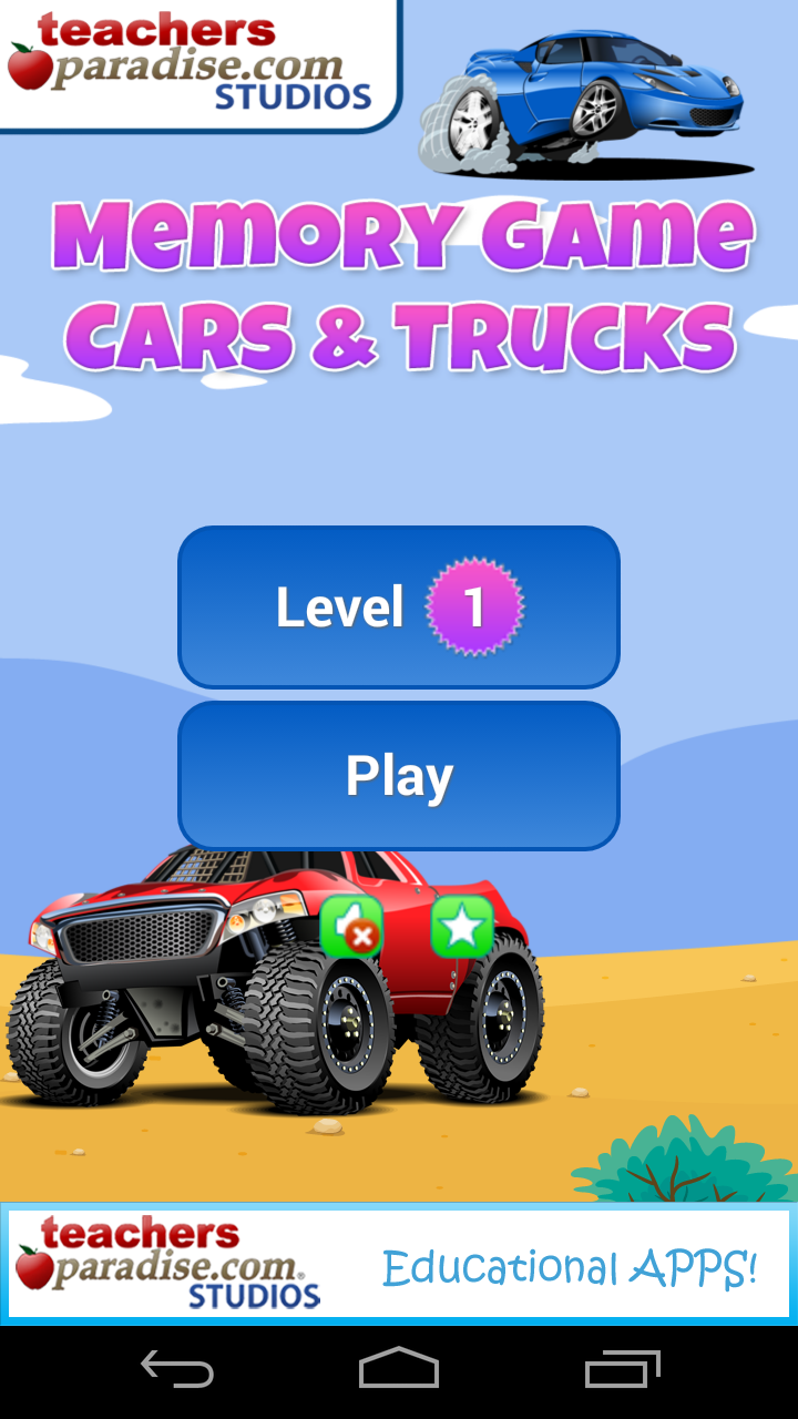 Kids Memory Game Cars & Trucks - App on the Amazon Appstore