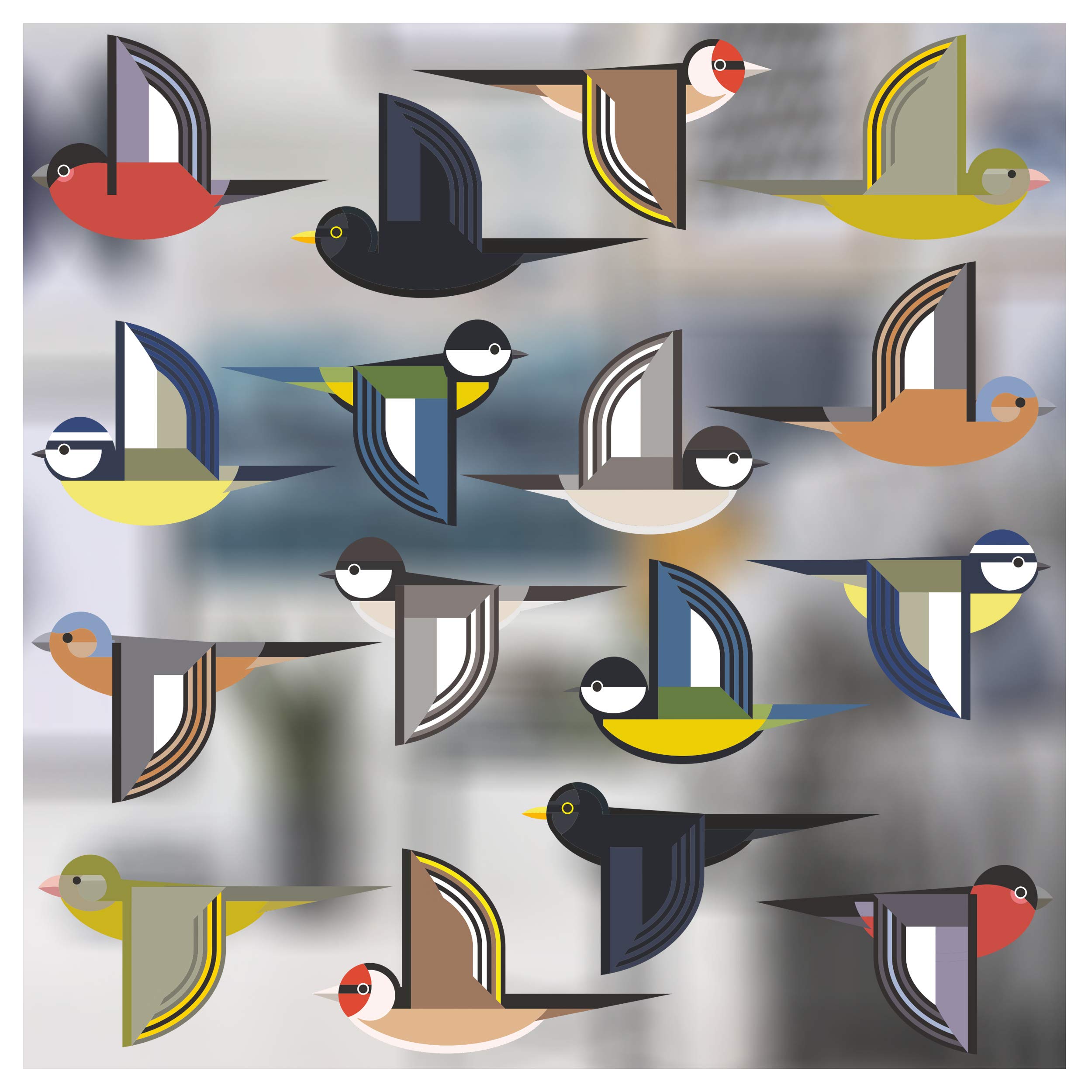 Amazon.com: 16-Pack Flock of Bird Window Clings - Lifelike, Colourful ...