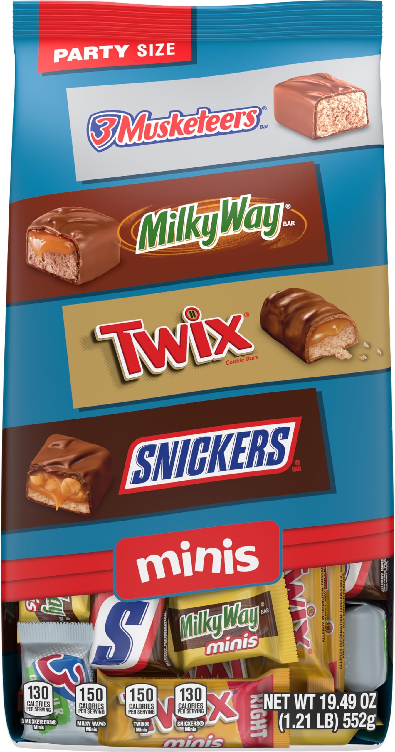 Amazon.com : SNICKERS, TWIX, 3 MUSKETEERS, MILKY WAY Minis Back to ...