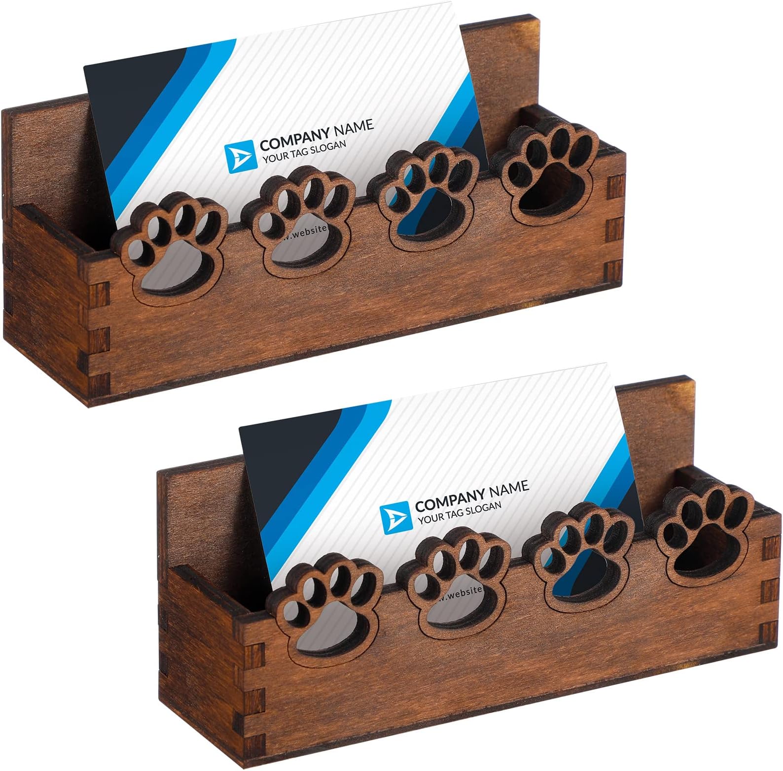 Amazon.com : Tatuo 4 Pcs Business Card Holder Wooden Business Card ...