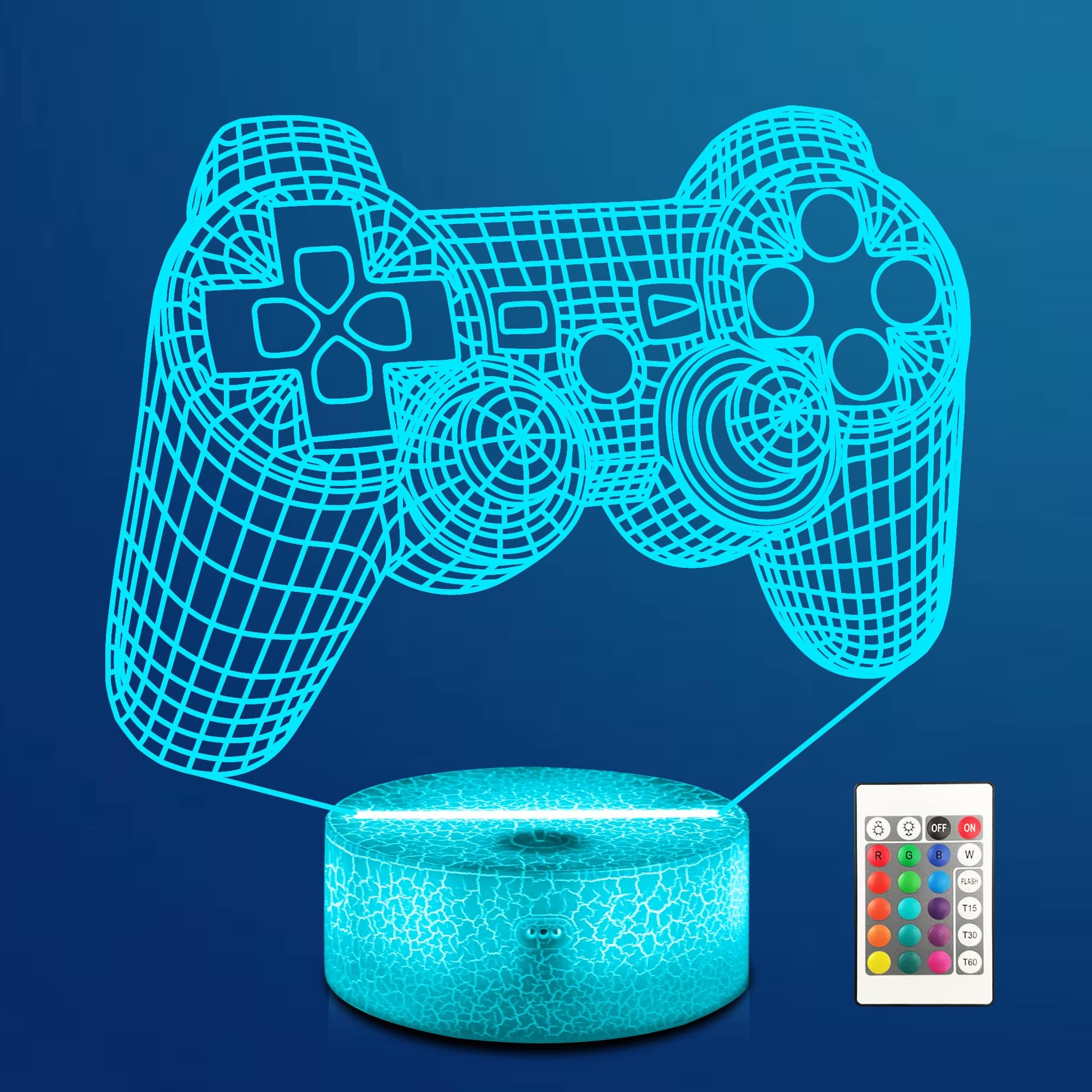 CooPark Game Night Light, 3D Gamepad NightLight with 16 Color Touch ...
