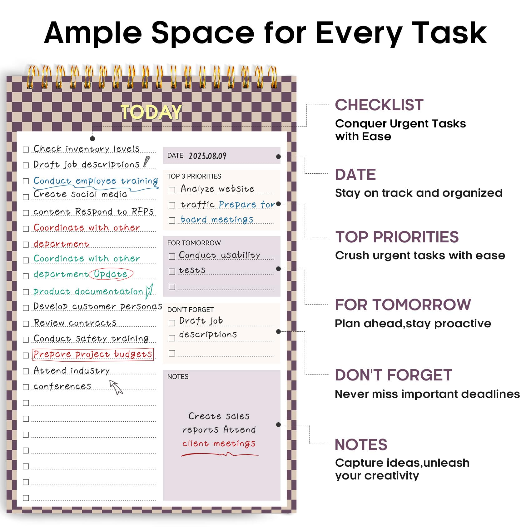 Snapklik.com : To Do List Pad - To Do List Notebook For Work, Undated ...
