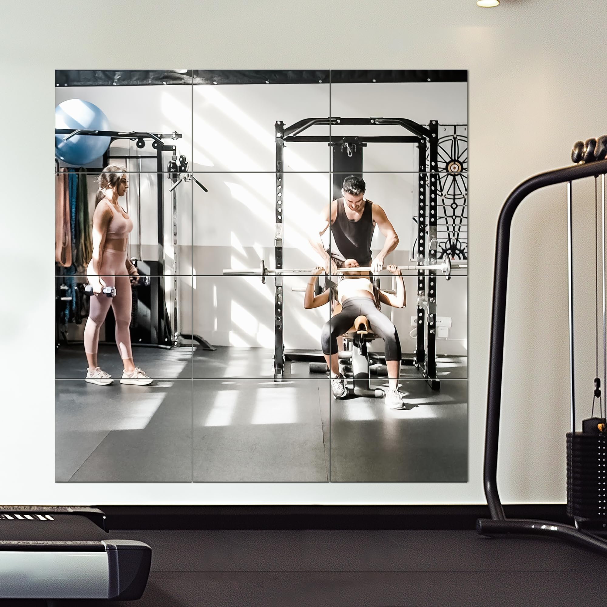 Amazon.com: Home Gym Mirror Tiles, Large Workout Mirrors for Home Gym ...