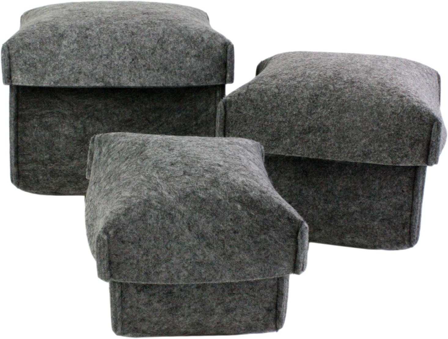 HomArt Olin Set of 3 Felt Storage Boxes, Grey : Amazon.ca: Home