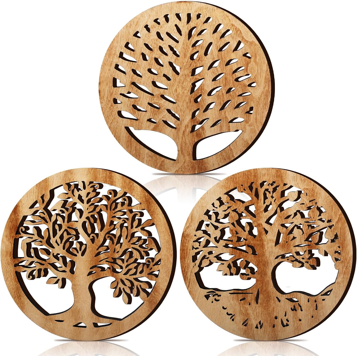 Amazon.com: Beeveer 3 Pcs Life Tree Wooden Trivets for Hot Dishes 8 ...
