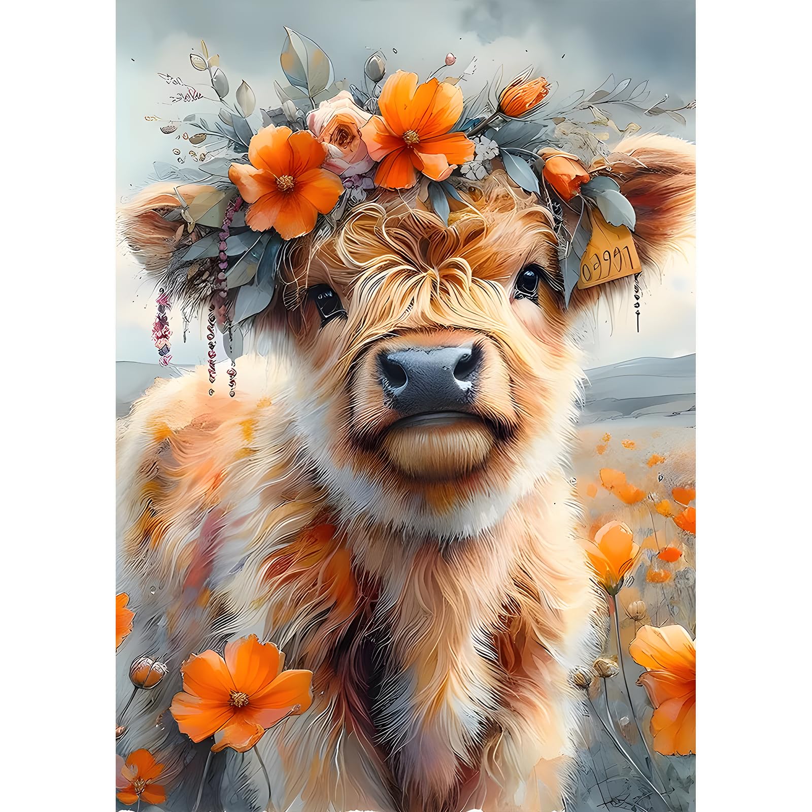 DPHERO DIY Highland Cow Diamond Painting Kits for Adults,5D Cow Diamond ...