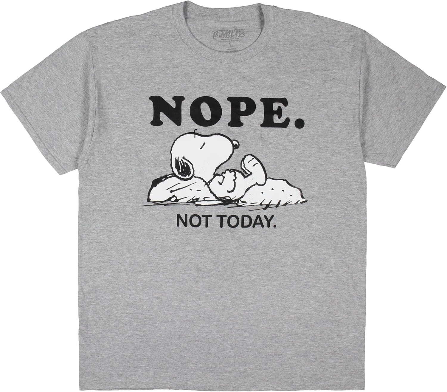Amazon.com: Peanuts Men's Snoopy Nope. Not Today... Sleeping Graphic T ...