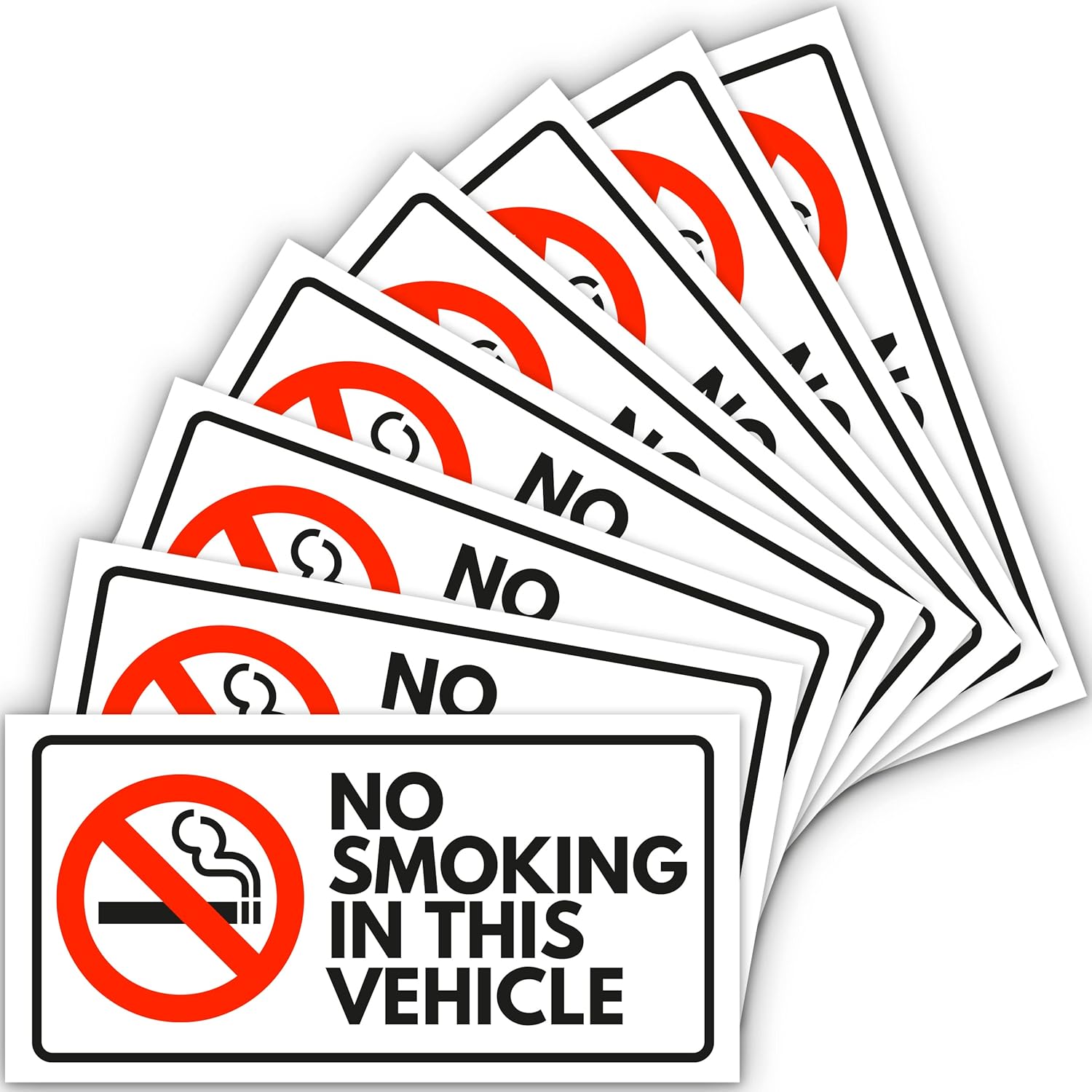 Amazon.com: 8 x No Smoking Stickers for Vehicles & Cars 3x1.5 inch - No ...
