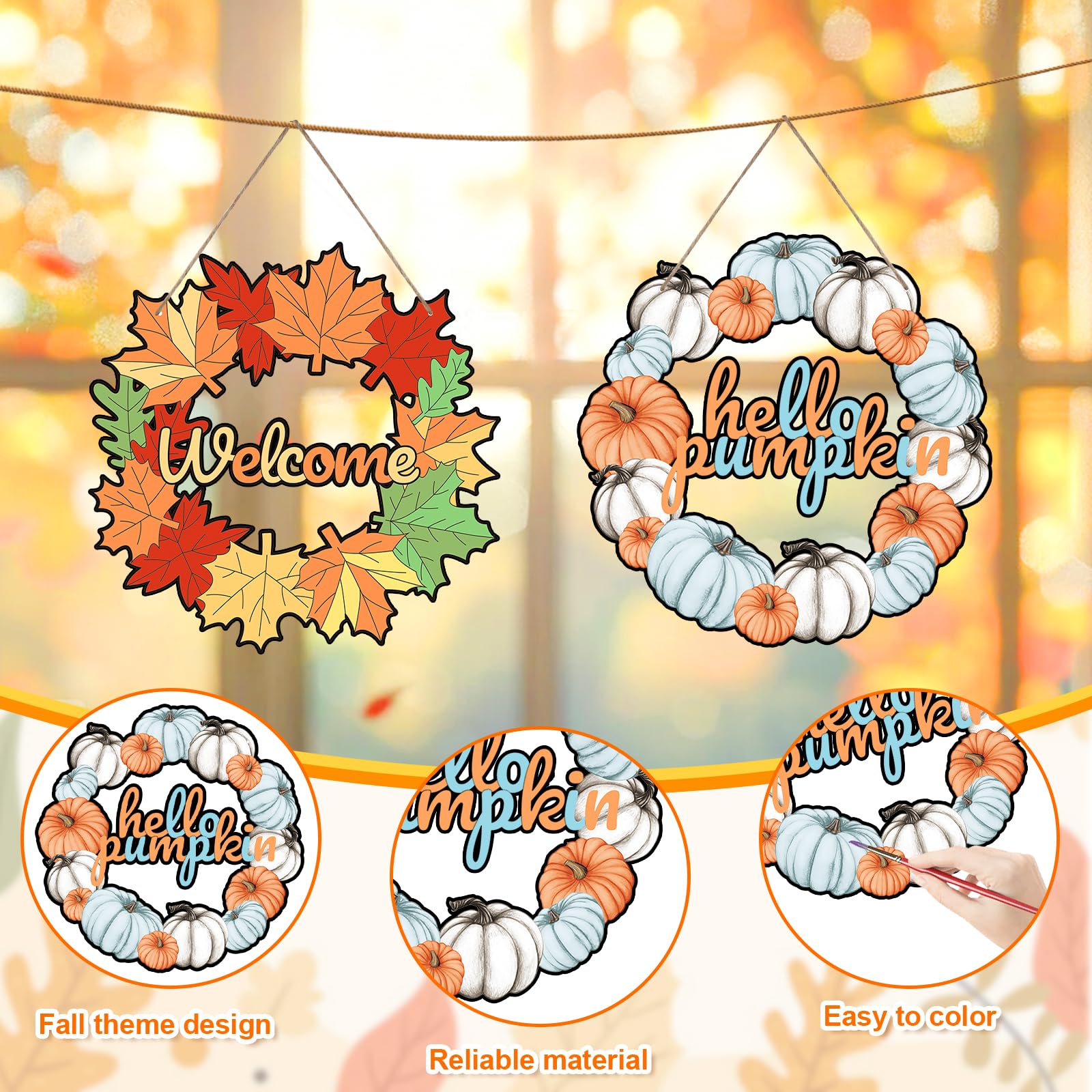 Fall Wreath Thanksgiving Wreath Craft For Kids (FREE Printable ...