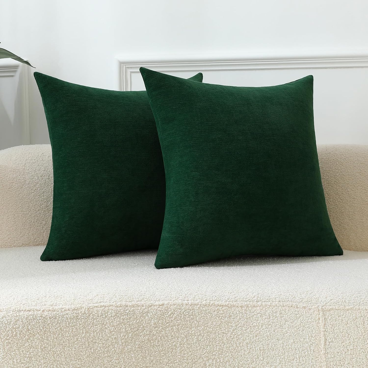 Amazon.com: Qanatmz Hunter Green Cozy Soft Throw Pillow Covers, Army ...