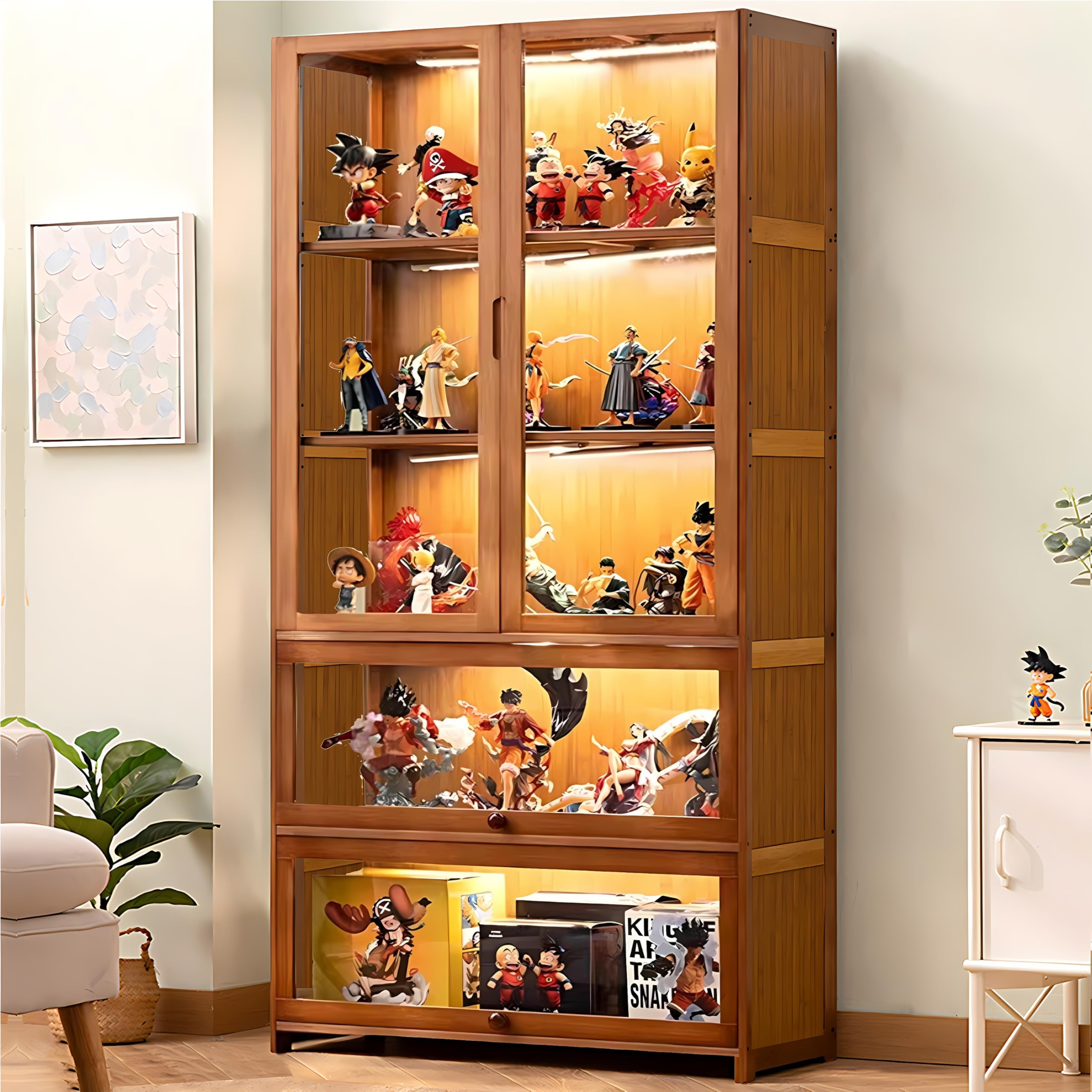 Amazon.com: IEDZBEQ Black Display Cabinet 53.15in Acrylic Display Case ...