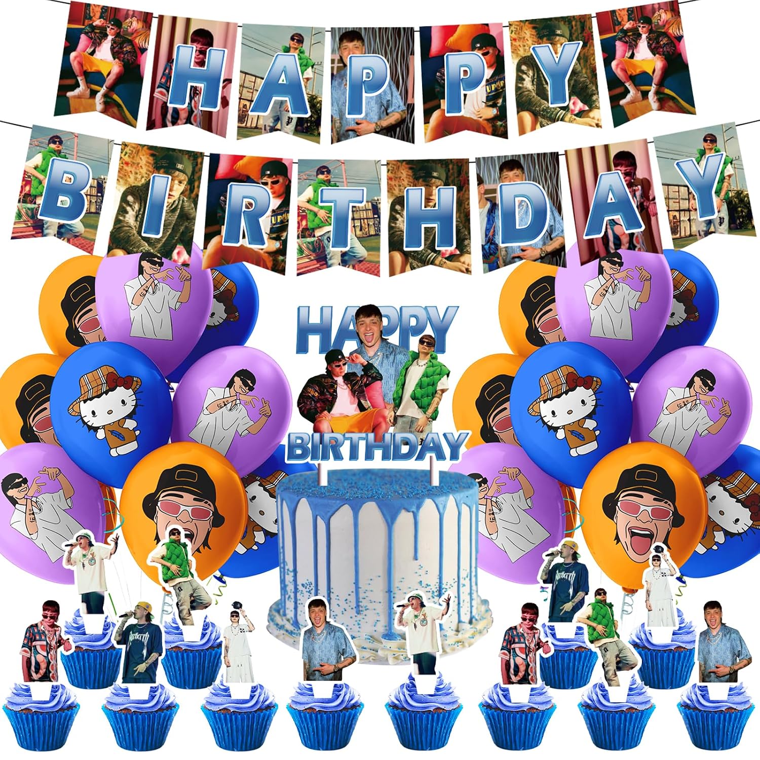 Amazon.com: Birthday Party Decoration for Peso Pluma, Include Singer ...