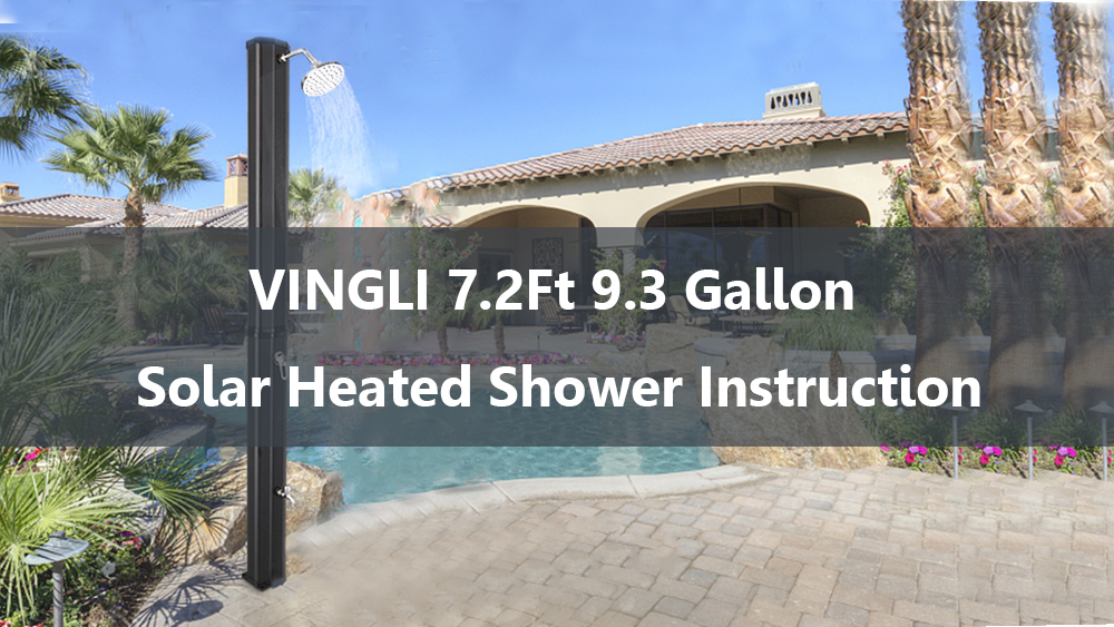 Watch VINGLI 7.2Ft 9.3 Gallon Solar Heated Shower Instruction on Amazon ...