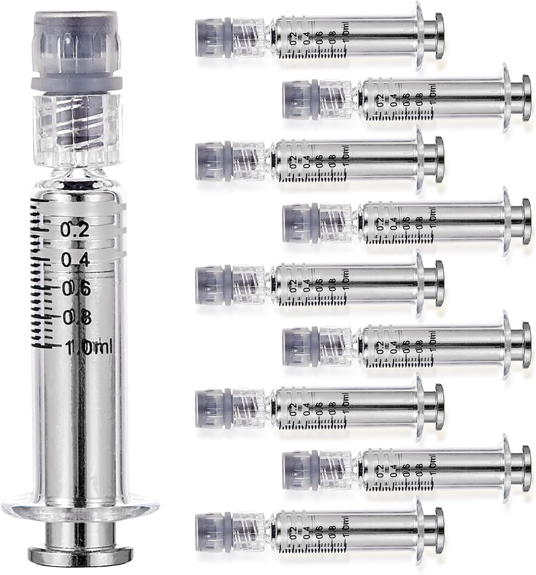 Amazon.com: TrelaCo 4 Pack 20ml Reusable Glass Syringe with No Needle ...