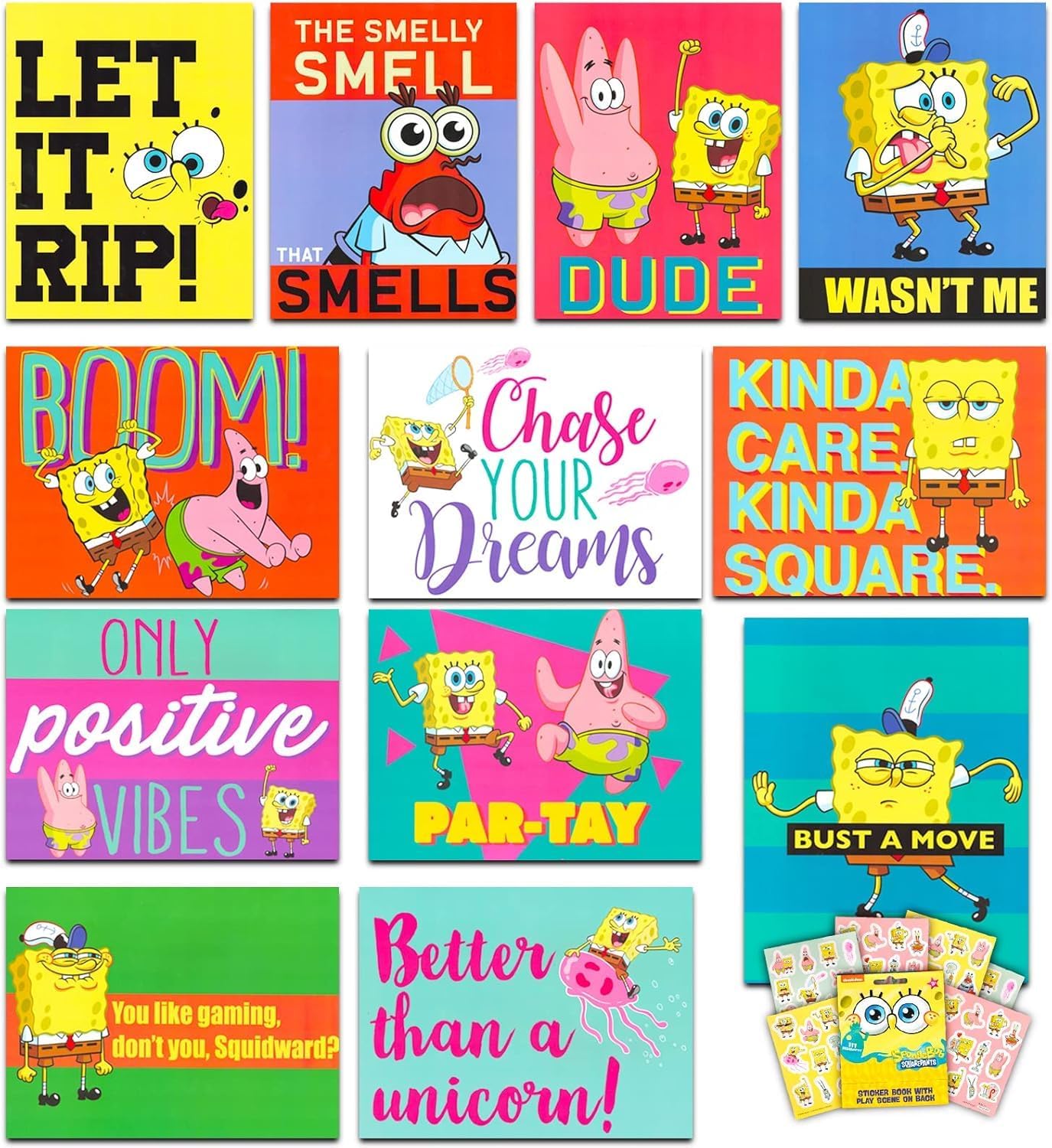 Amazon.com: SpongeBob Poster Pack for Kids, Boys - Bundle with 12 ...