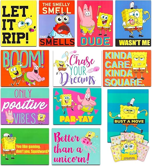 Amazon.com: SpongeBob Poster Pack for Kids, Boys - Bundle with 12 ...