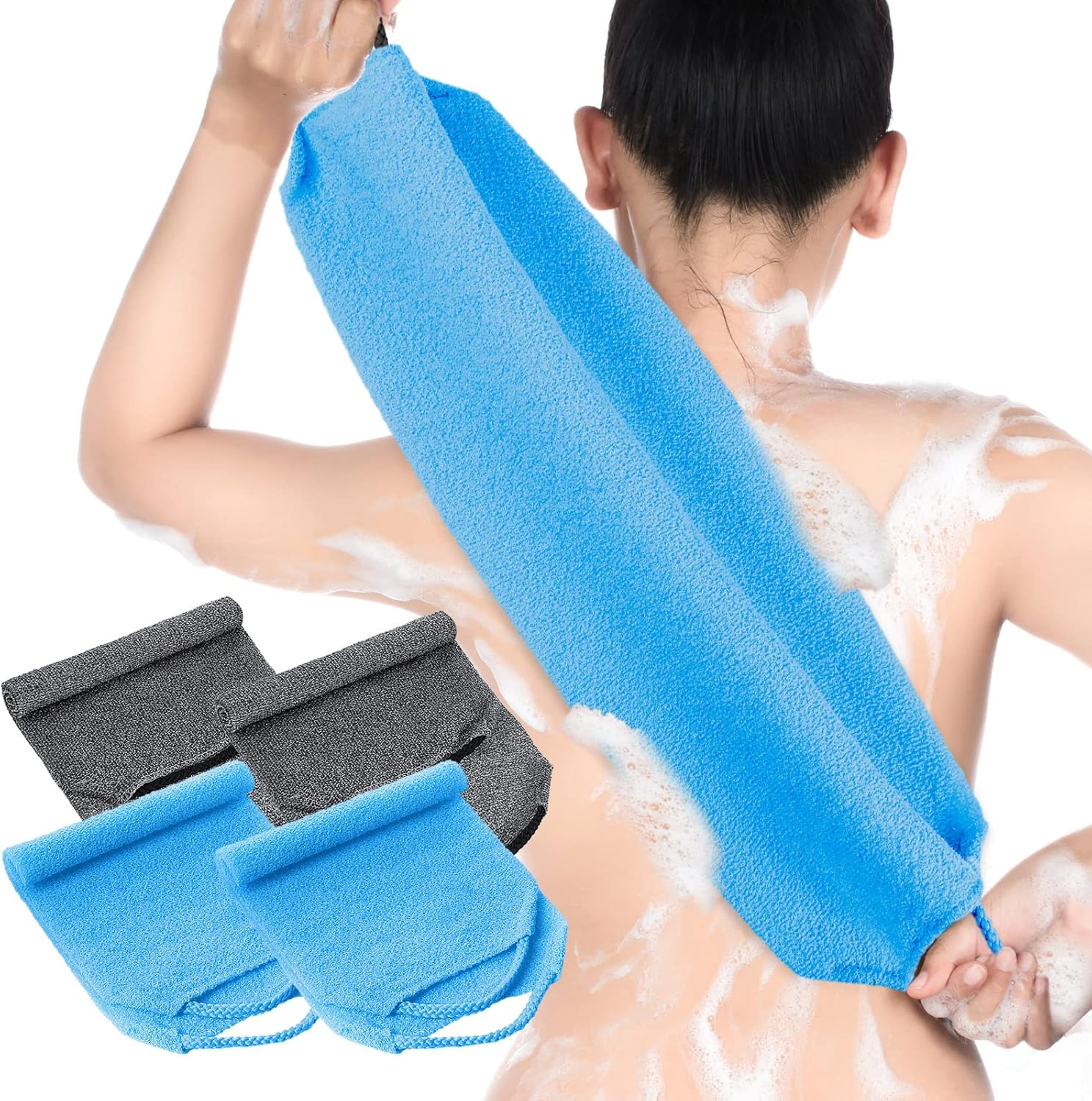 Amazon.com : Moukeren Exfoliating Back Scrubber with Handles 4 Pack ...