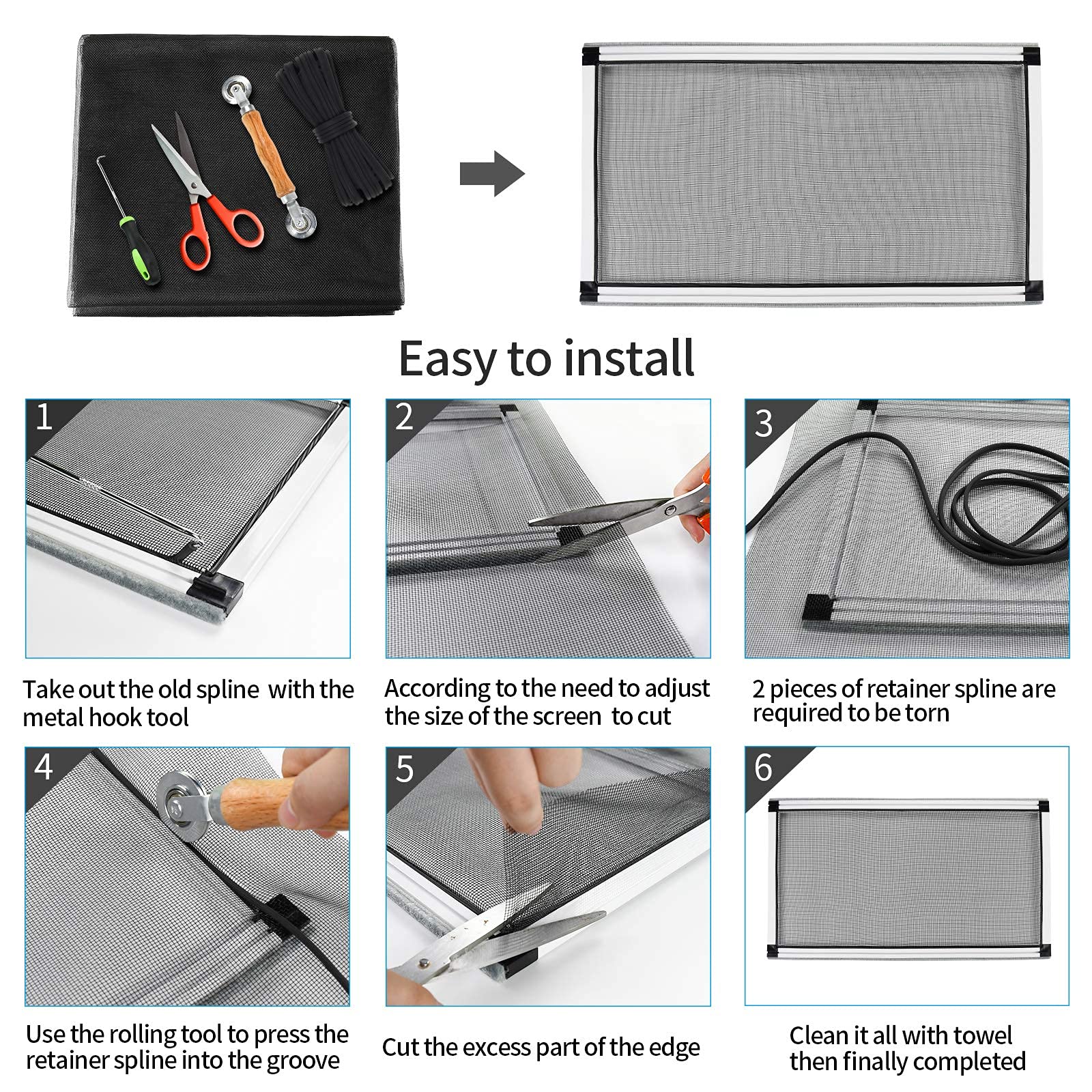 Snapklik.com : Yoochee Window Screen Replacement - DIY Custom ...