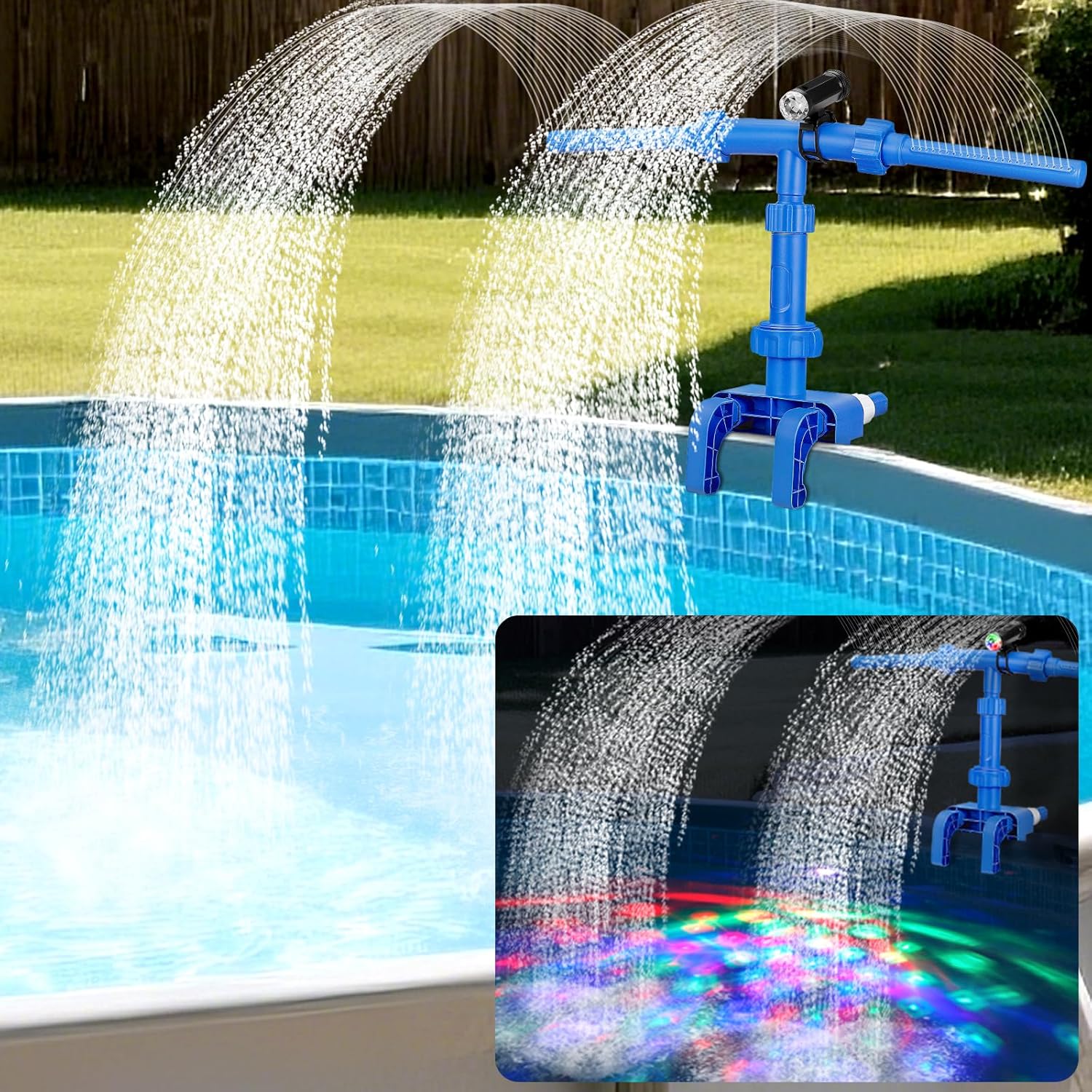 Amazon.com: Pool Fountains for Above Ground Pools, Waterfall Sprinkler ...