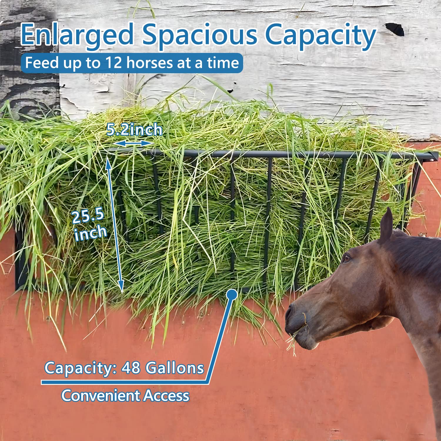 Snapklik.com : BUYYAH Horse Hay Feeder, 63 Long Livestock Hay Feeder