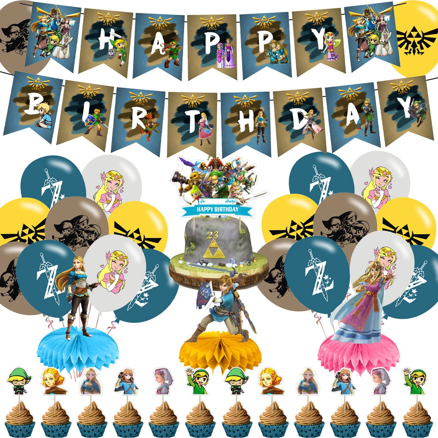 Zelda Birthday Party Decoration Include Zelda Birthday Banner Table ...