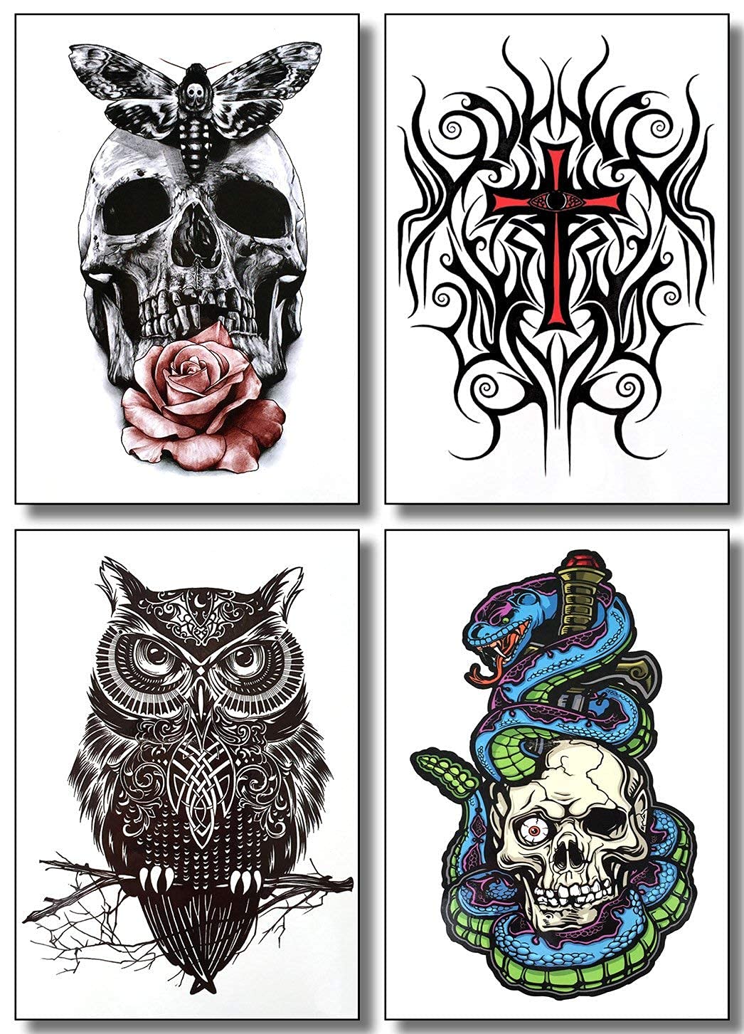 Buy 8 Sheets Temporary Transfer Tattoos Transfers For Guys Men Boys ...