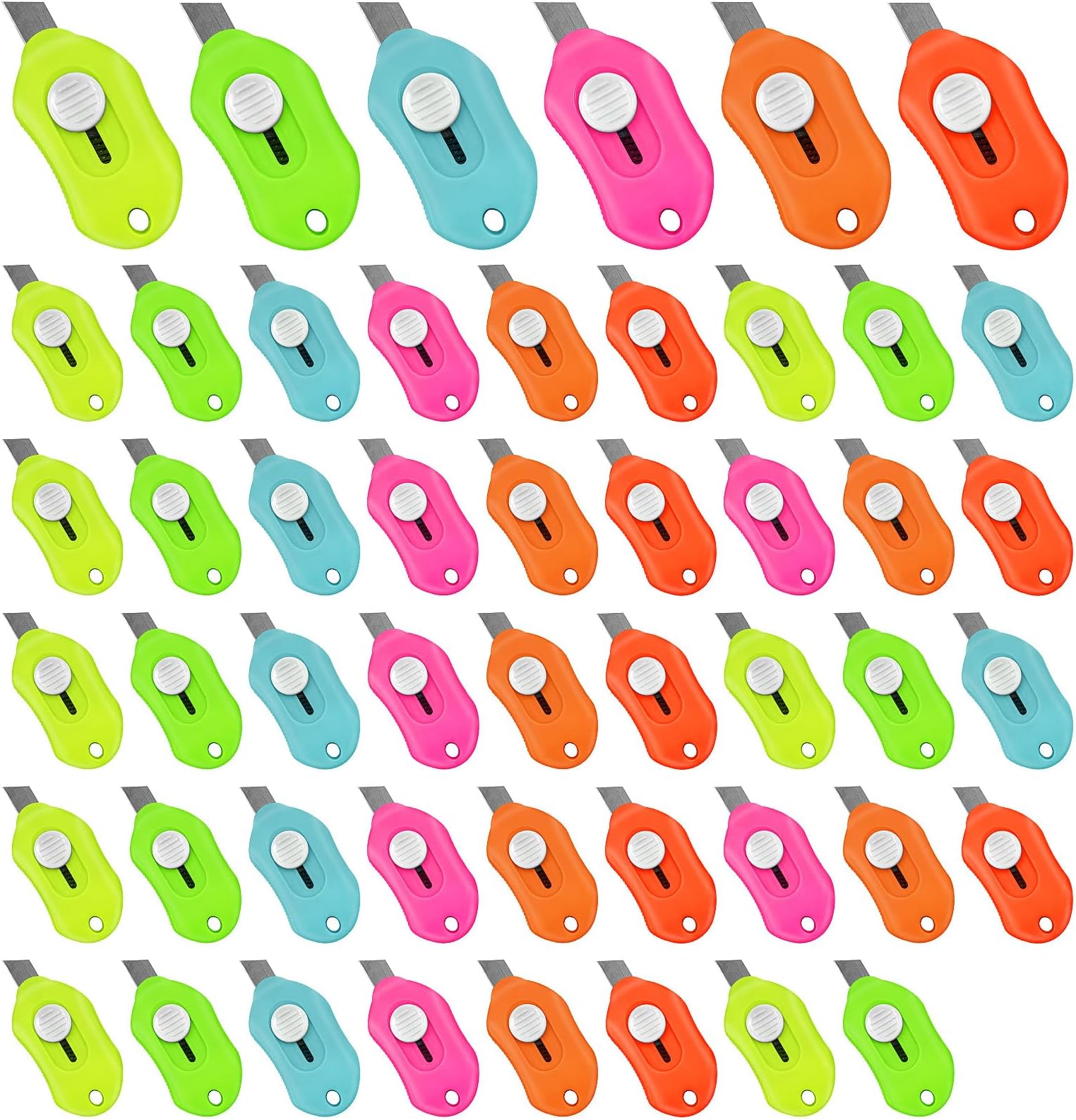 Bates- Mini Retractable Box Cutter, 12 pcs, Pastel Colors, Small Box ...