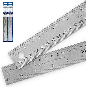 2 Pack Pacific Arc Stainless Steel 12 Inch Metal Ruler Non-Slip Cork ...