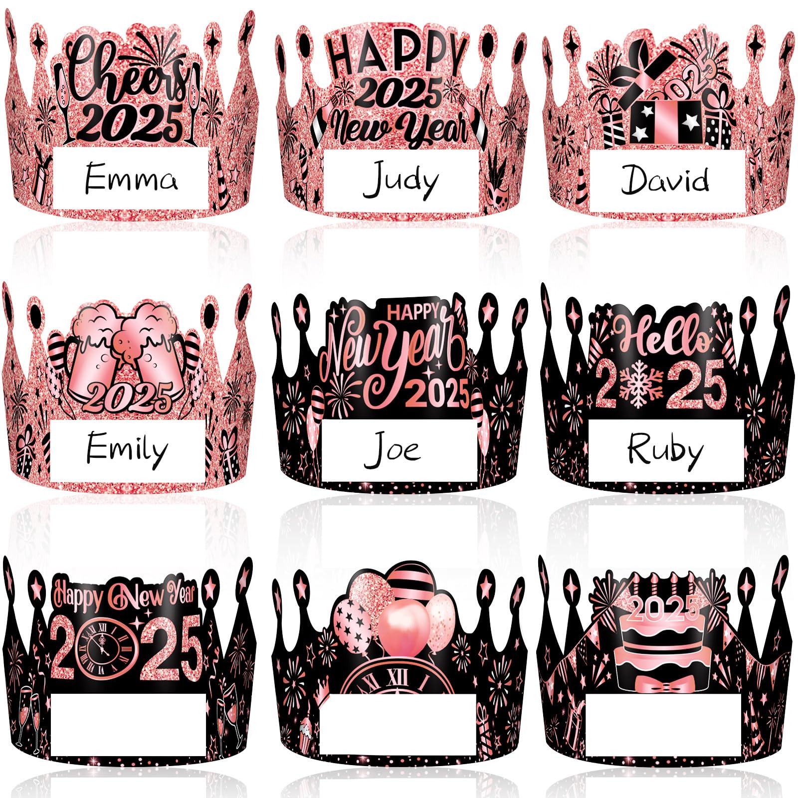 Amazon.com: Faccito 36 Pieces New Year Party Hats Adjustable Paper New ...