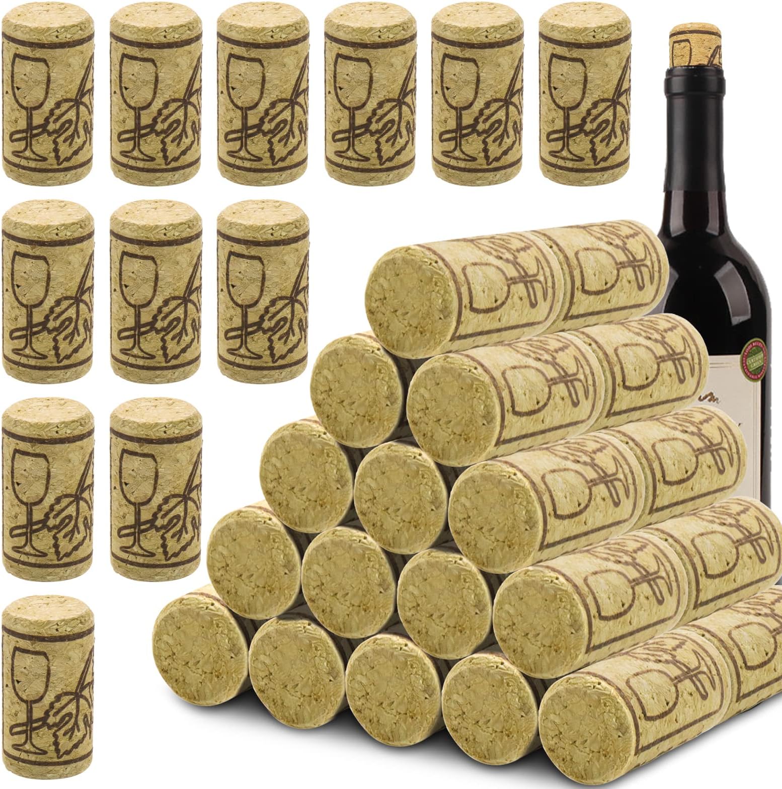 GZkedu 50 PCS Bouchon en Liège, Bouchons à Vin en Naturel, Bouteille de ...