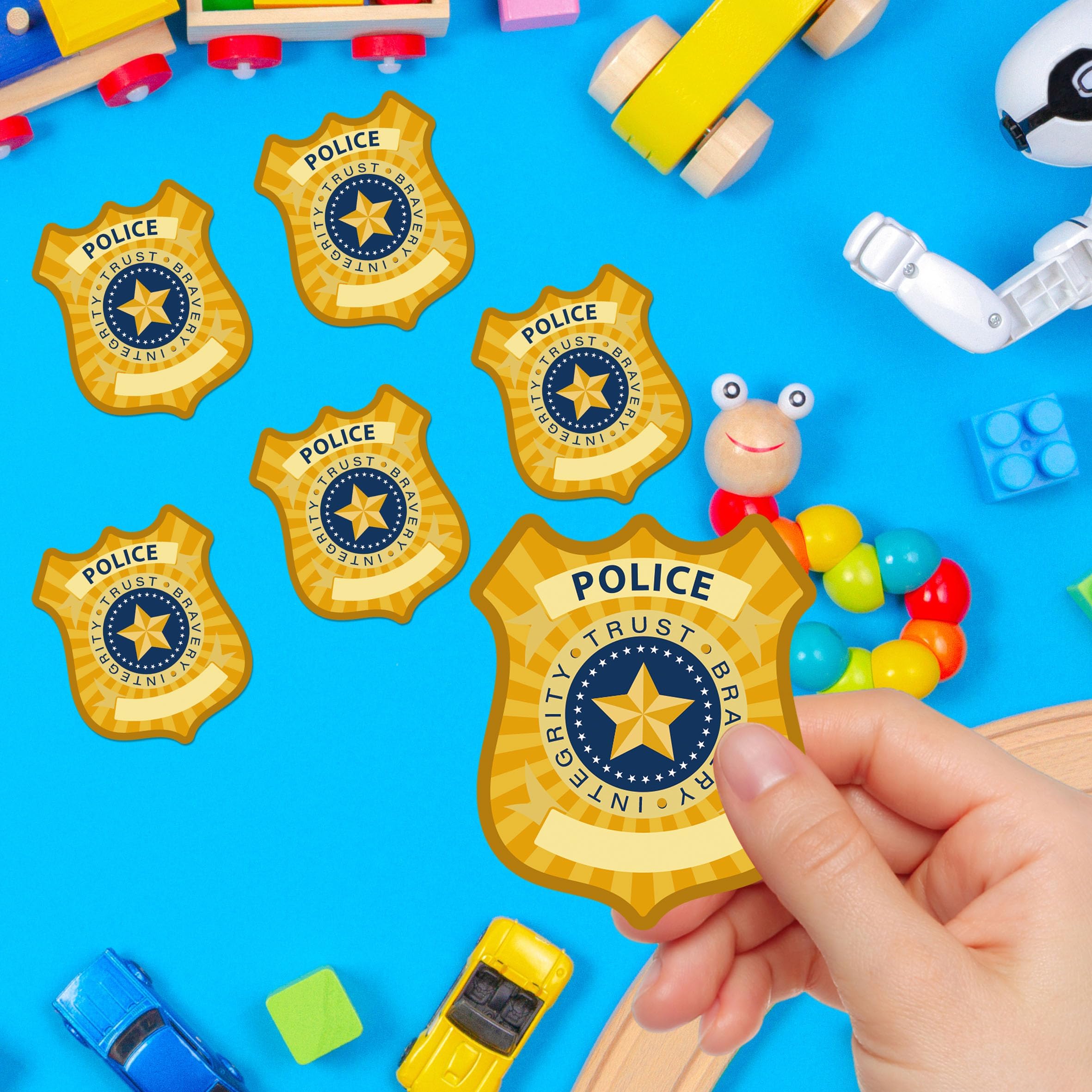 Snapklik.com : 600Pcs Police Badge Stickers For Kids Self Adhesive Name ...