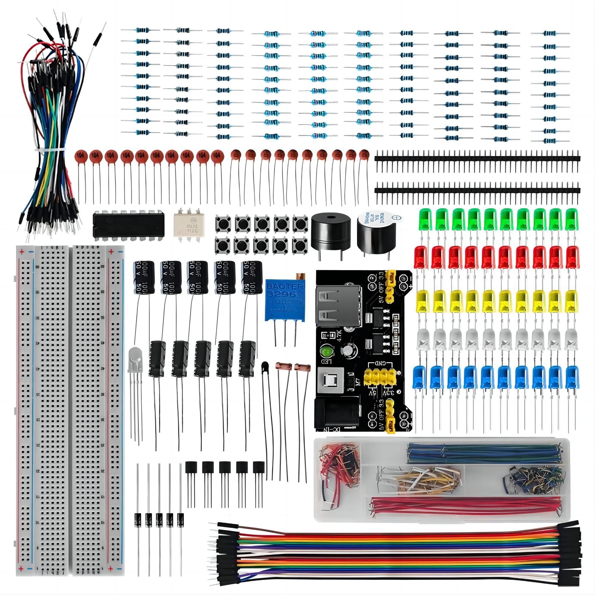 Amazon.com: WWZMDiB 438 Pcs Electronics Breadboard Kit Beginner Starter ...