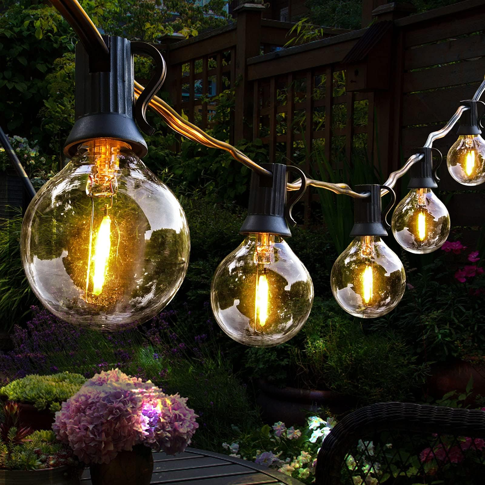 Solar Outdoor String Lights - Waterproof Patio Lights Outdoor with ...