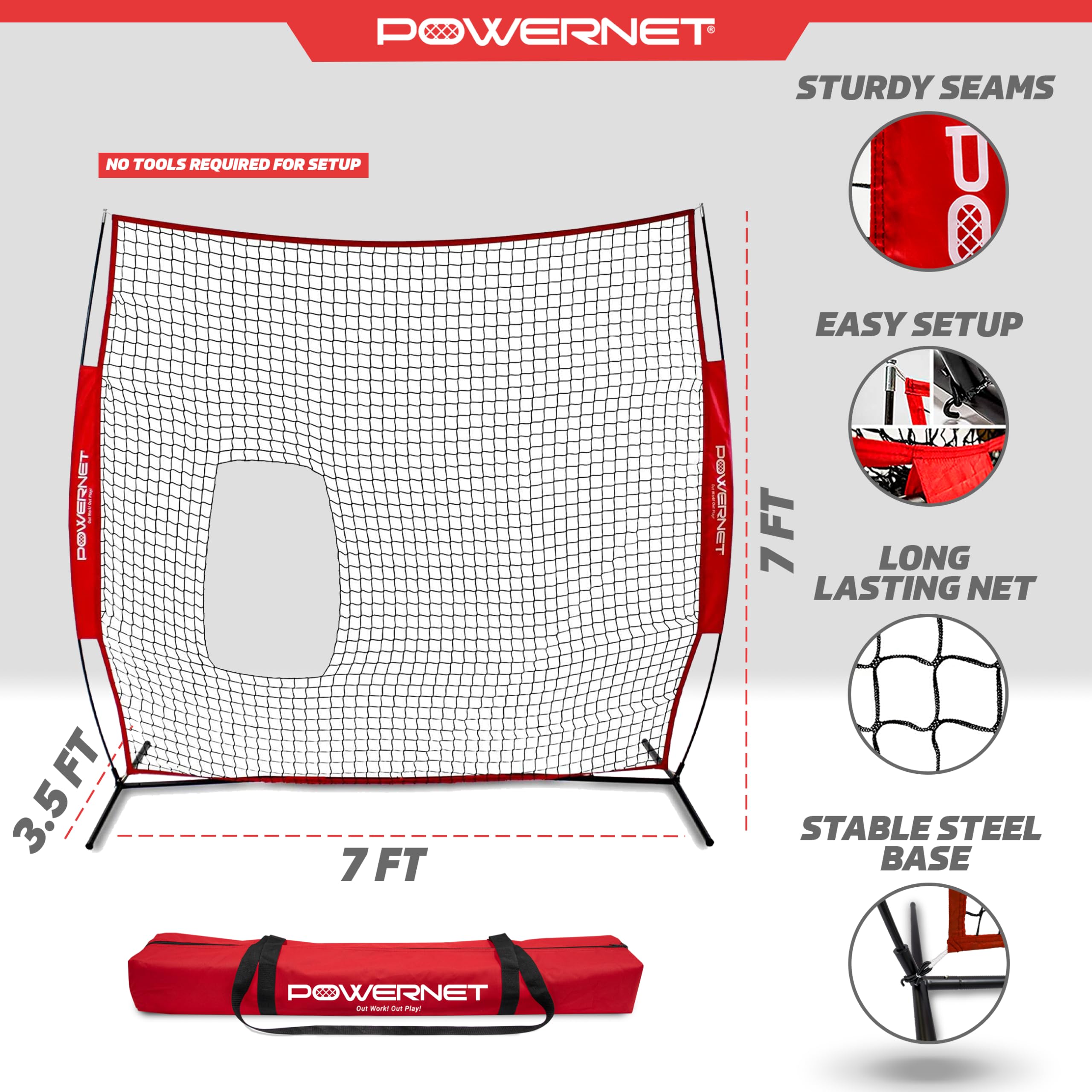 Snapklik.com : PowerNet 7x7 FT Pitch-Thru Protection Pitching Screen ...