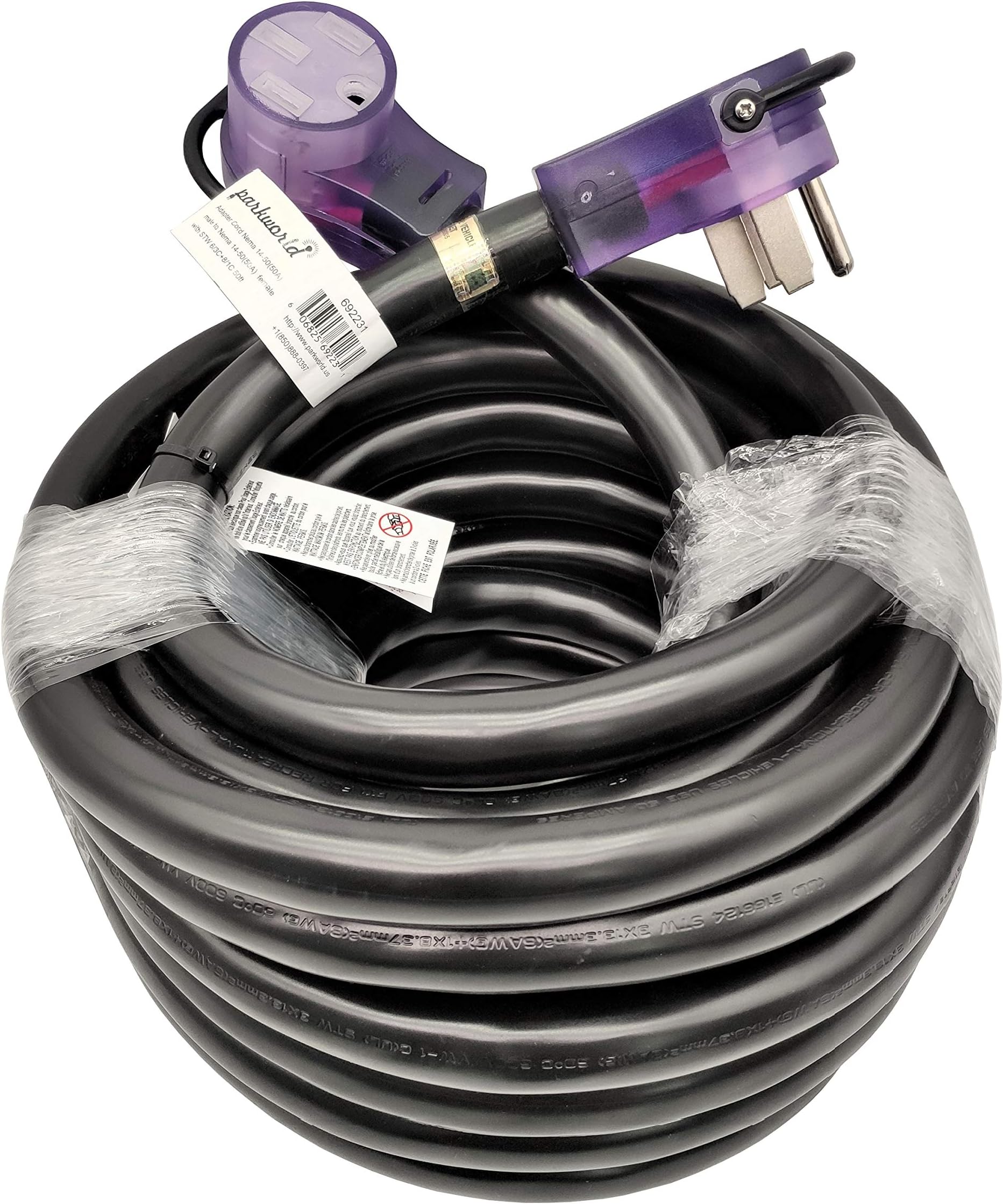 Amazon.com: Parkworld EV/RV 50A Extension Cord, NEMA 14-50 Extension ...