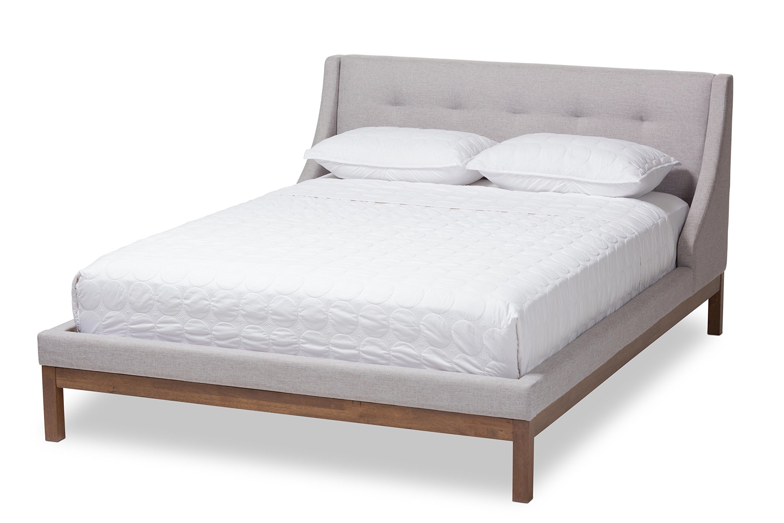Amazon.com: Baxton Studio Chartres Platform Bed Full Grayish Beige ...