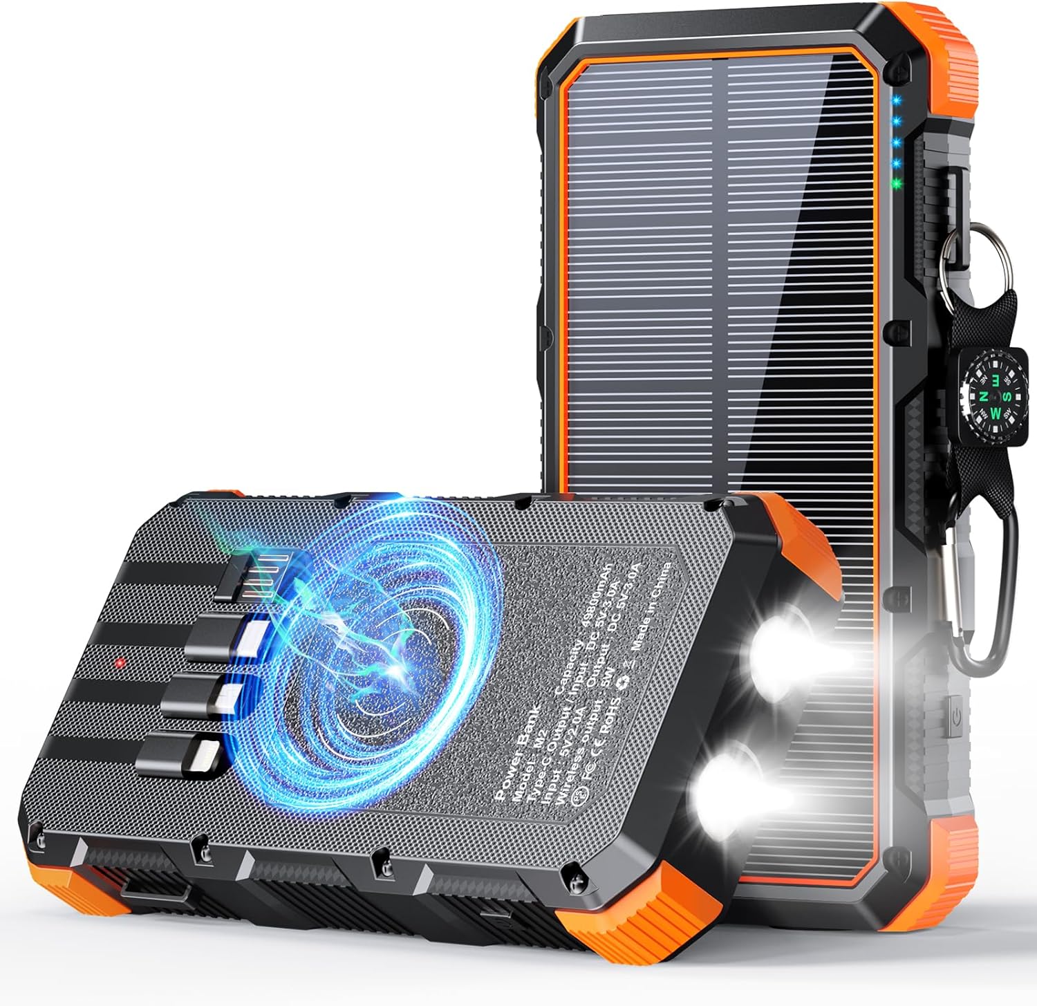 Amazon.com: Solar Charger Power Bank 49800mAh Wireless Charger QC 3.0 ...