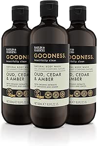 Baylis & Harding Goodness Oud, Cedar and Amber Body Wash, 3 x 500ml ...
