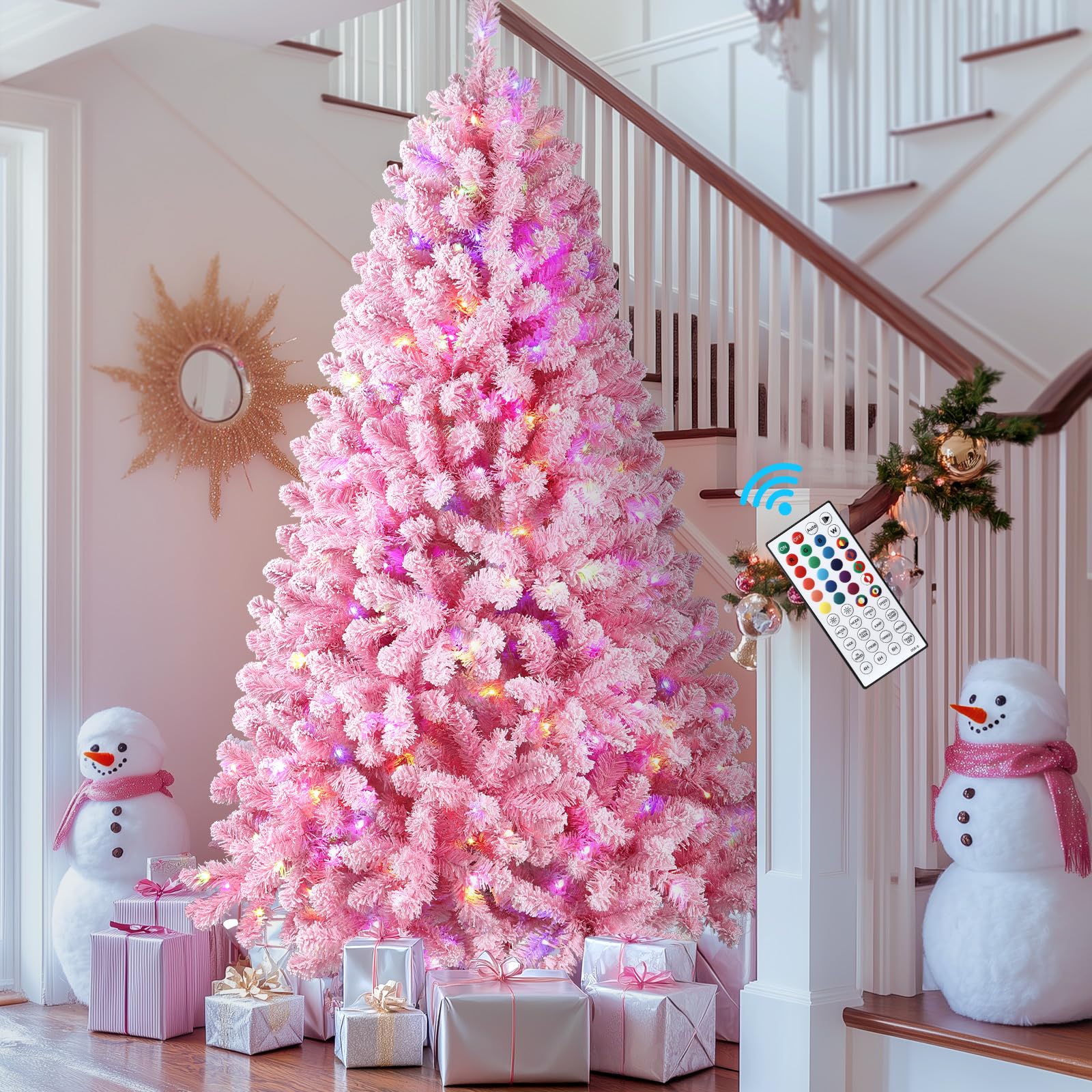 Amazon.com: SHareconn 4ft Prelit Snow Flocked Artificial Holiday ...