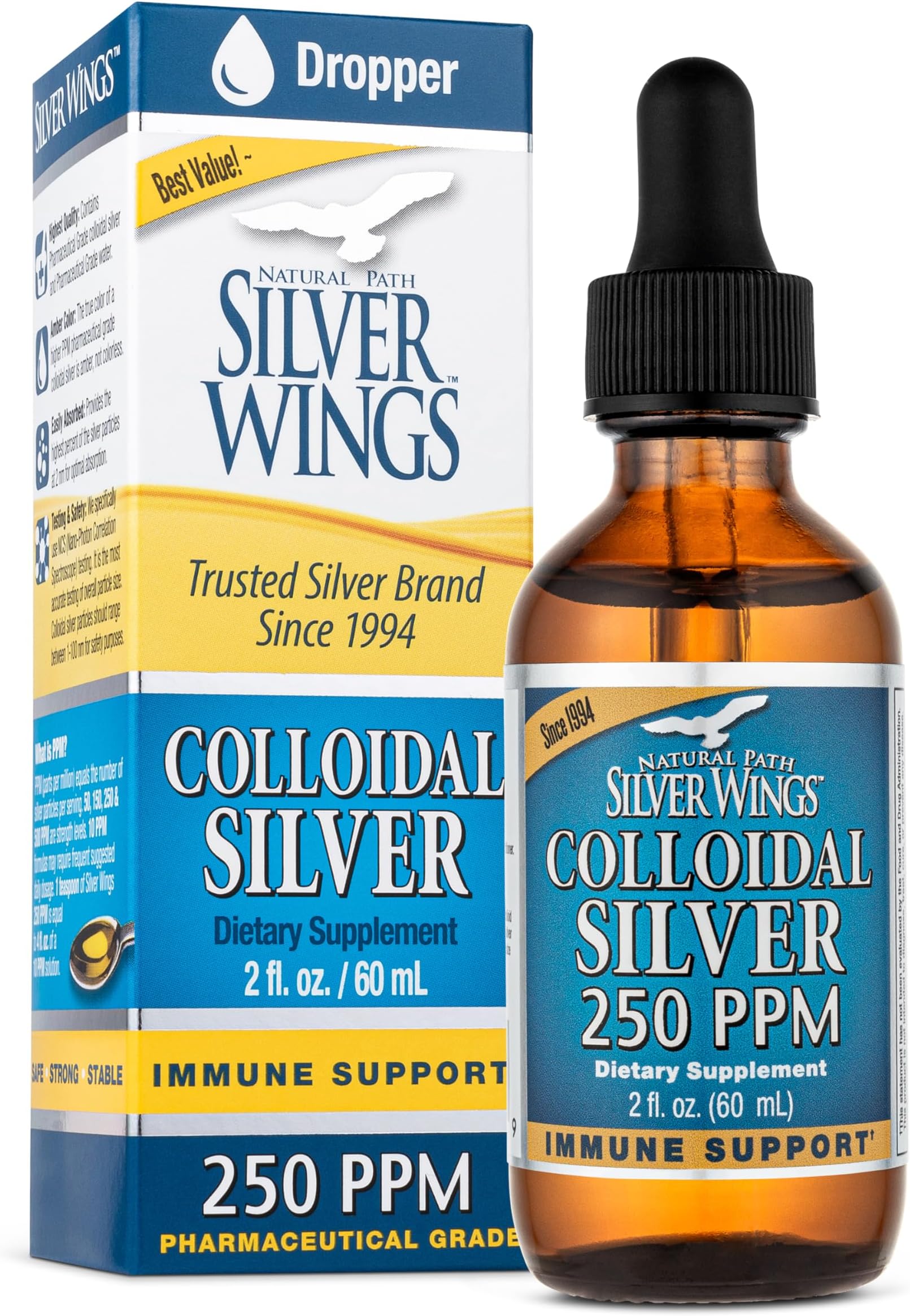 Amazon.com: Nutricost Colloidal Silver 8oz 30PPM - Cobalt Blue Glass ...