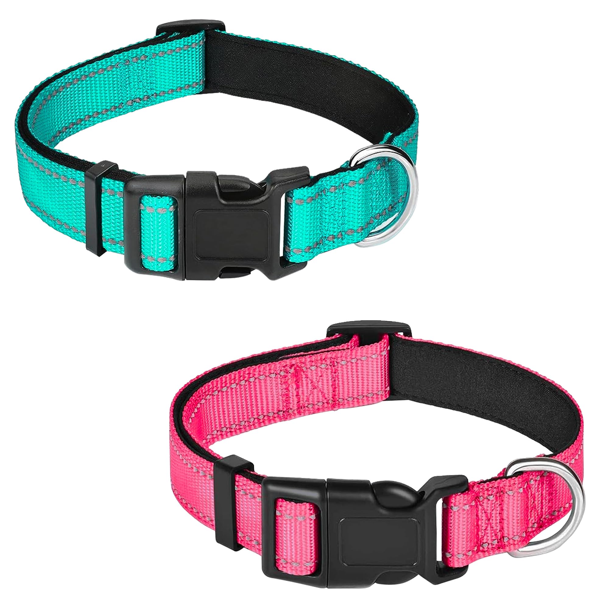 Amazon.com : PWOD 2 Pcs Reflective Dog Collar, Adjustable Soft Neoprene ...