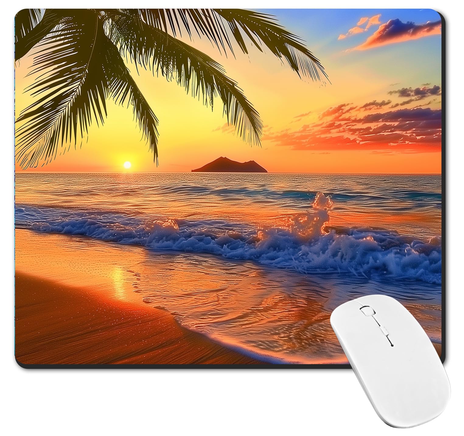 Amazon.com: Mouse Pad, Ocean Beach Mouse pad Non-Slip Rubber Base Mouse ...