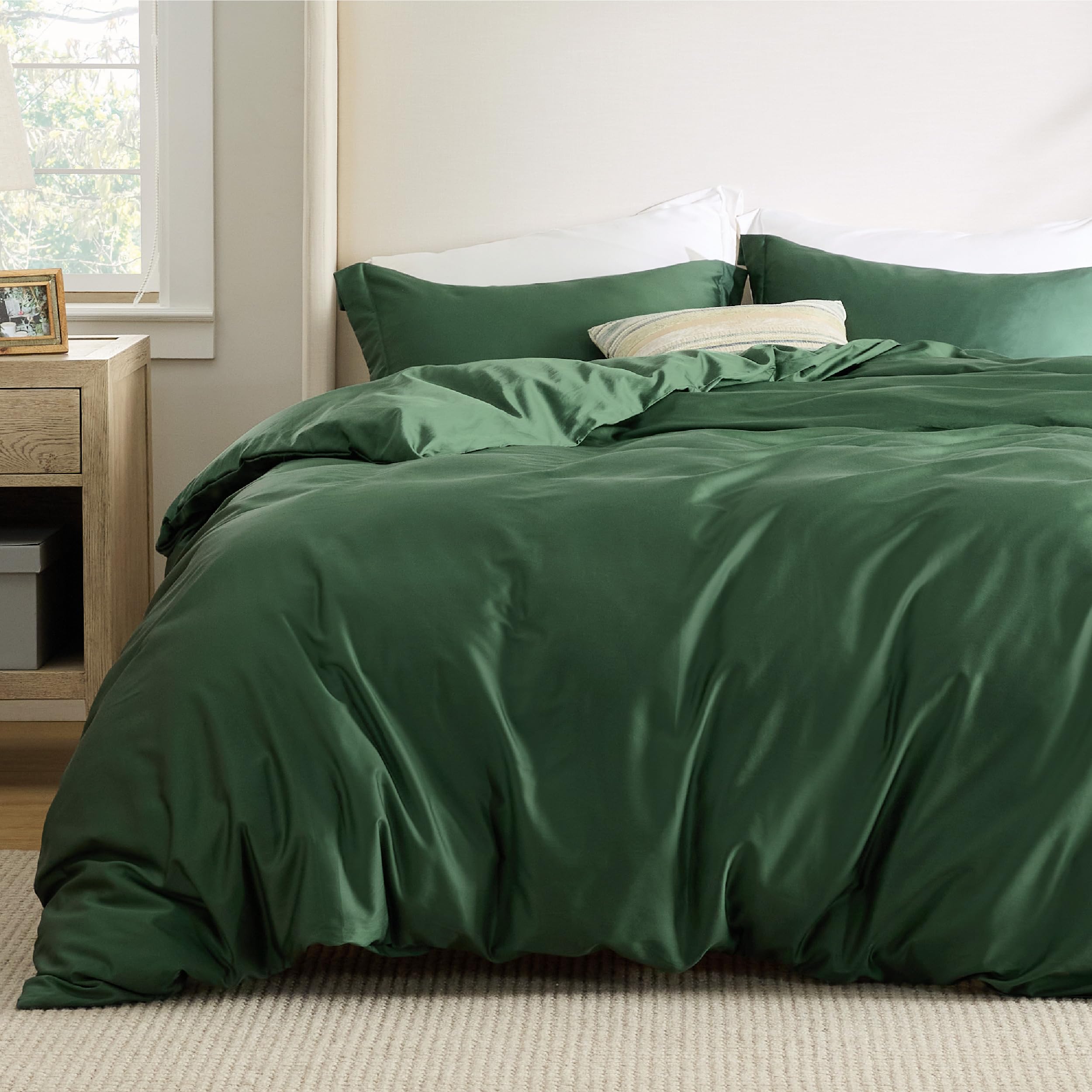 Amazon.com: Bedsure Cotton Duvet Cover Queen Size - Silky and ...