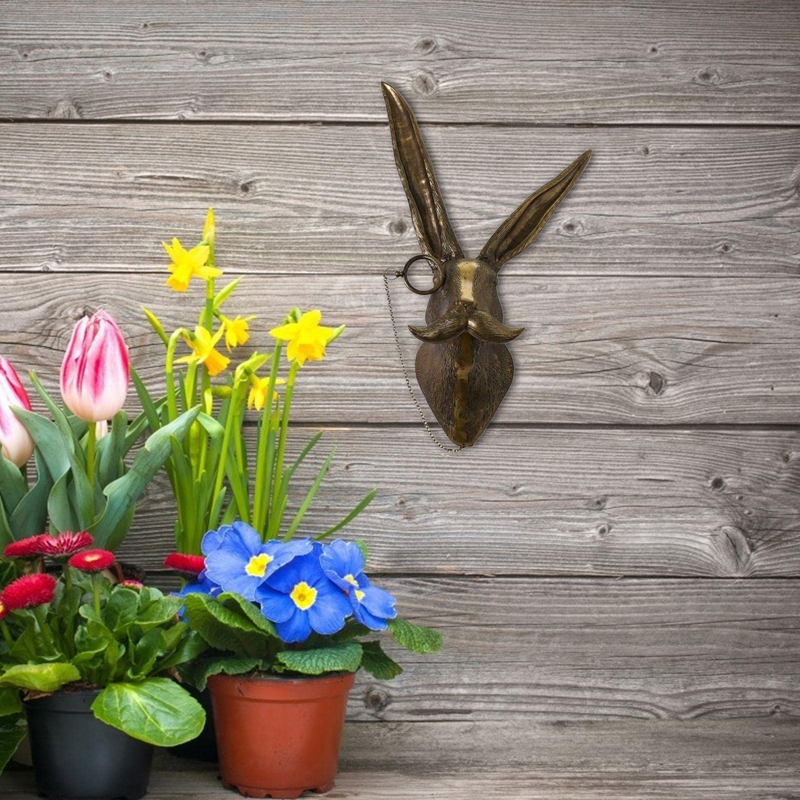 GIMOCOOL 3D Rabbit Head Statue Modern Art Wall Sculptures, Boy Rabbit ...