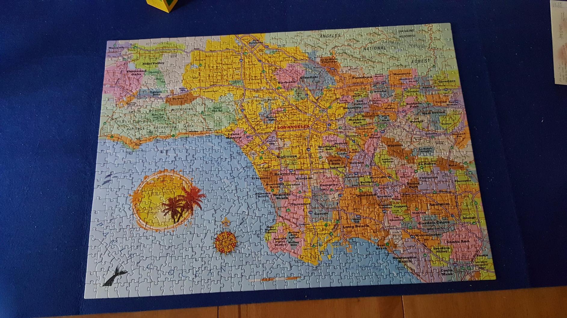 Amazon.com: Los Angeles Area Map Jigsaw Puzzle - 1000 Piece - Map of ...