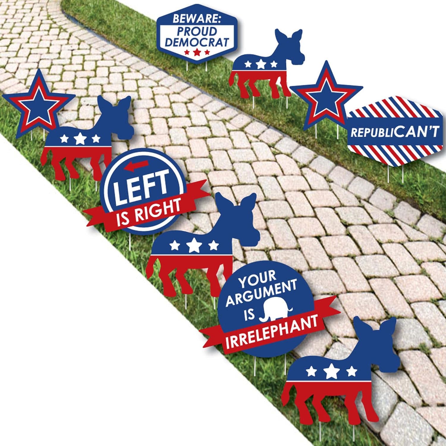 Amazon.com : Big Dot of Happiness Democrat Election - Donkey Lawn ...